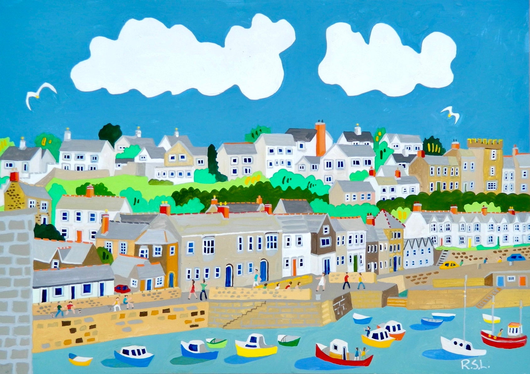 Cornish Framed Art Print, Porthleven by Richard Lodey, Association of ...