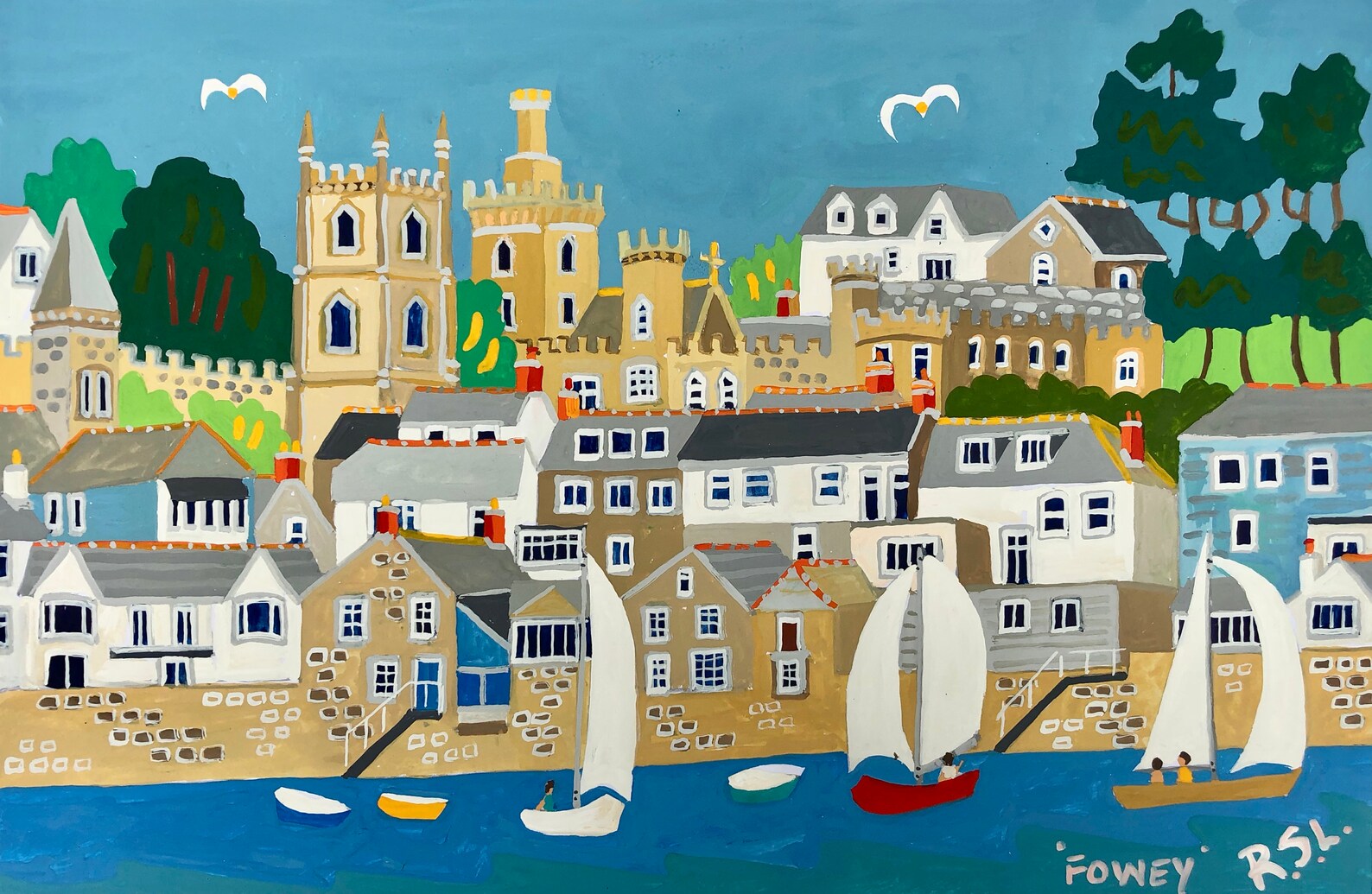 Fowey Cornwall Framed Art Print Richard Lodey Association - Etsy