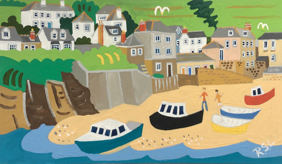 Painting, Port Isaac, Cornwall, Original Painting, Richard Lodey ...