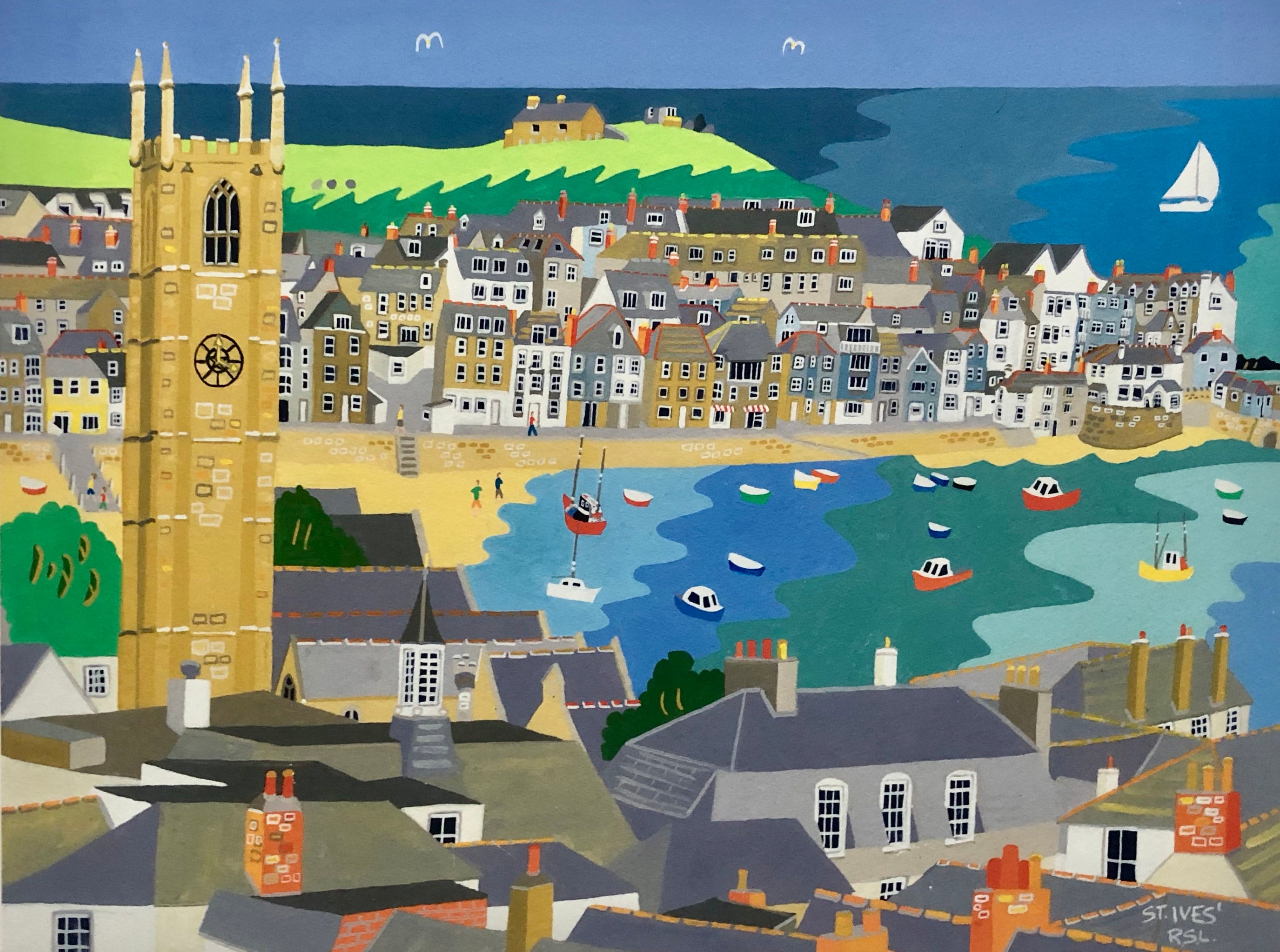 St Ives Cornwall Framed Art Print Richard Lodey | Etsy