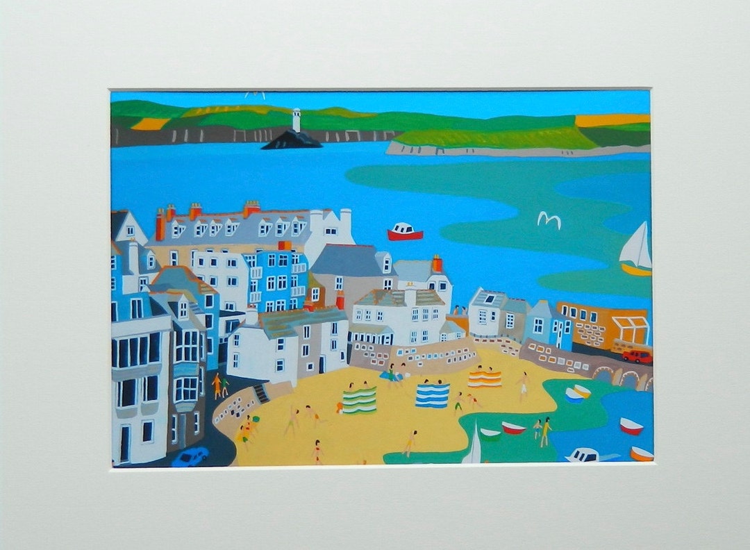 St Ives, Cornwall, Unframed Print by Cornish Artist Richard Lodey ...