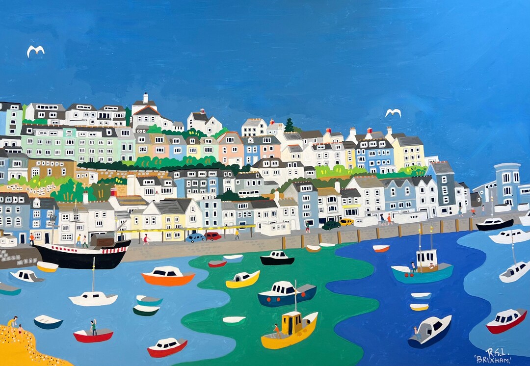 Brixham, Devon, Framed Art Print, Colourcoveart, Artist Richard Lodey ...