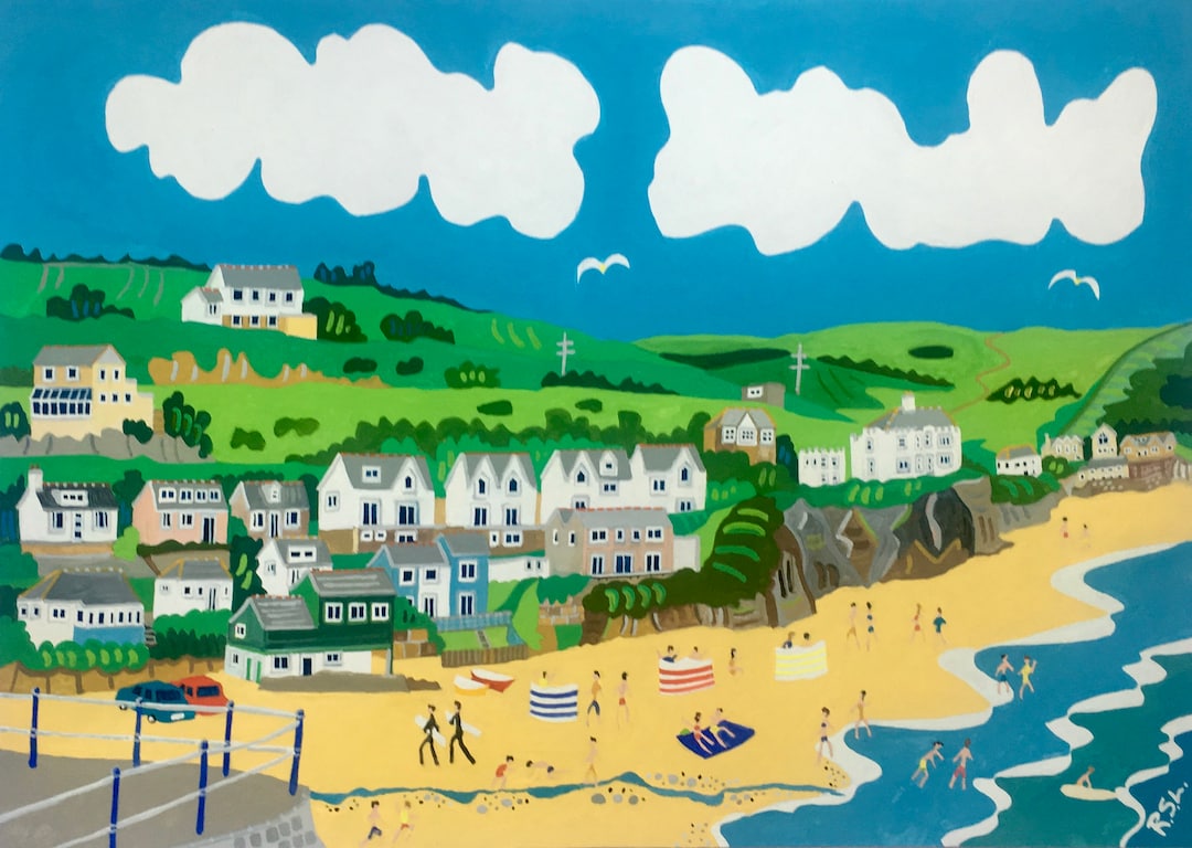 Framed Art Print, Portreath, Cornwall, Framed Print, Richard Lodey ...