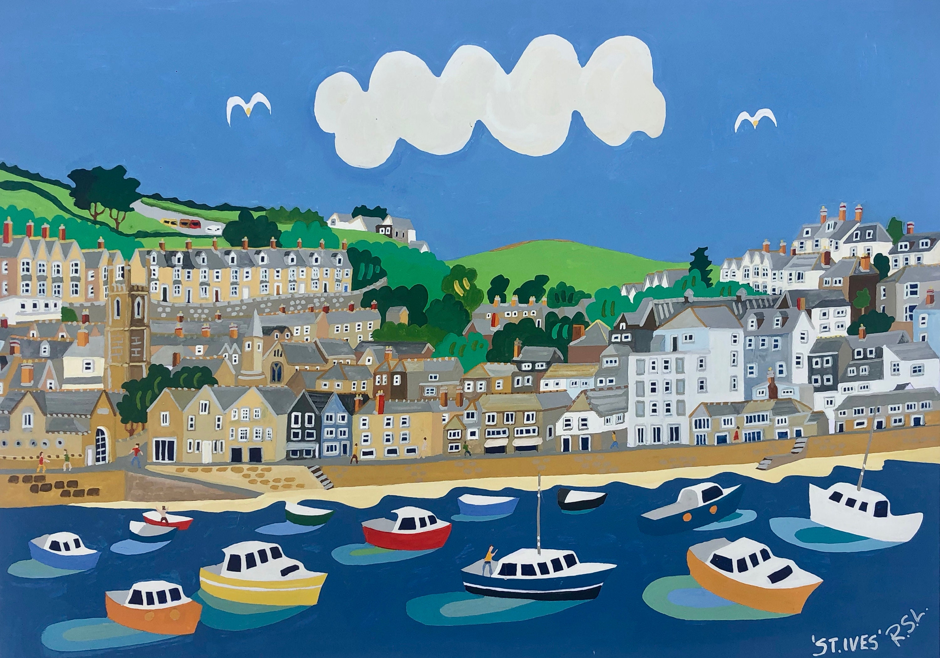 St Ives, Cornwall, Richard Lodey Art Print, Framed Wall Art ...