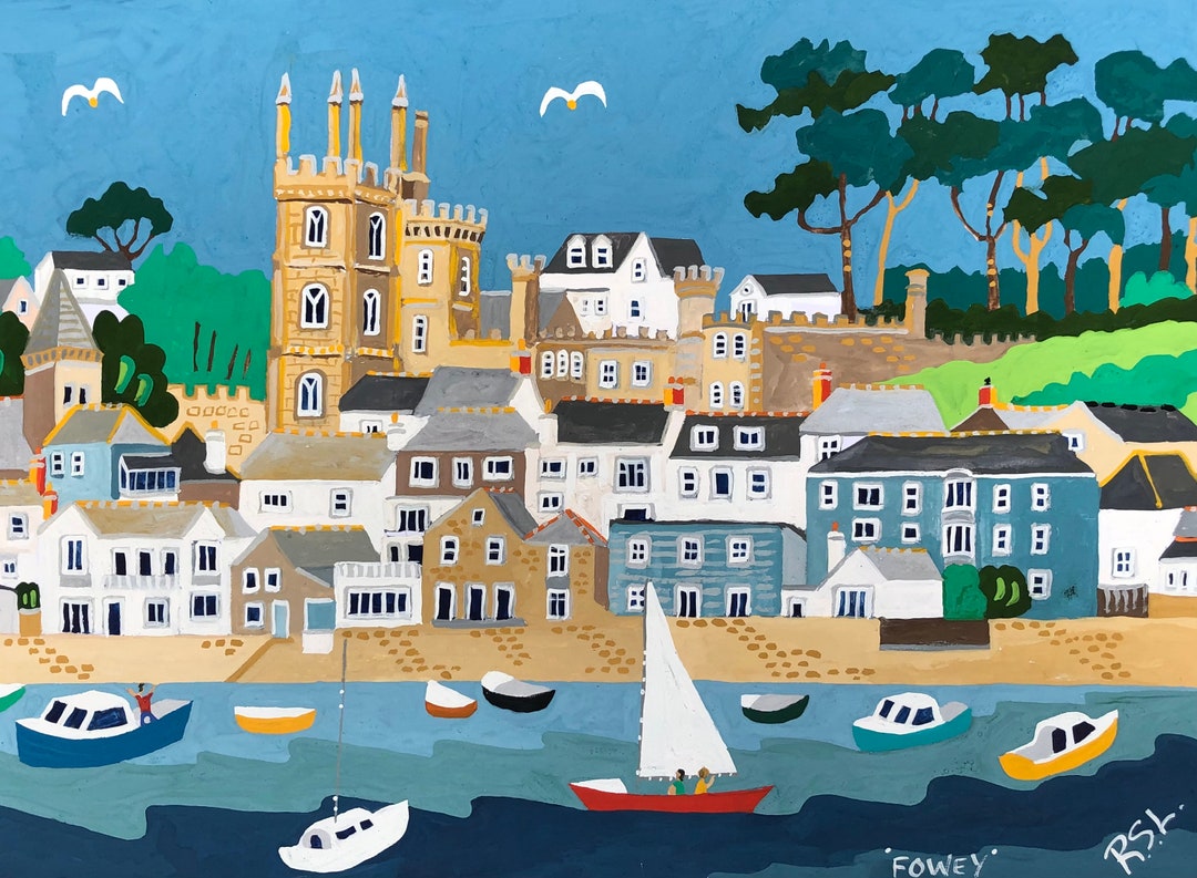 Art Print, Fowey, Cornwall, Framed Wall Art, Living Room Decor, Richard ...