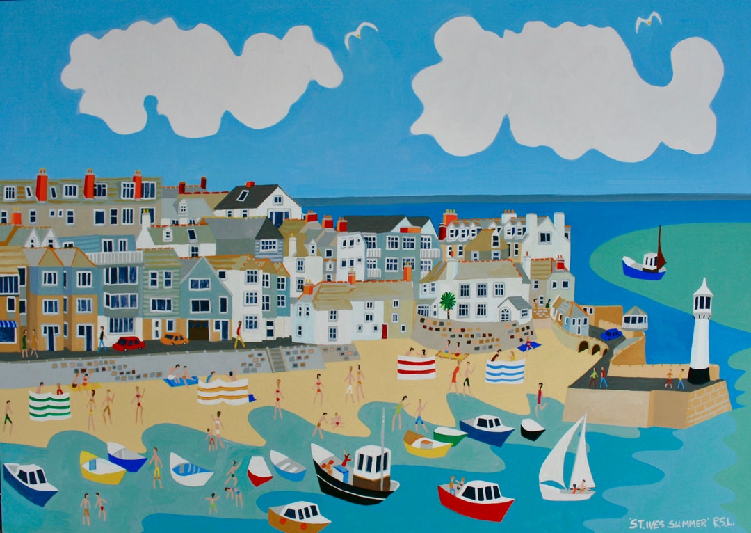 Print, St Ives Summer, Cornwall, Framed Art Print, Richard Lodey ...