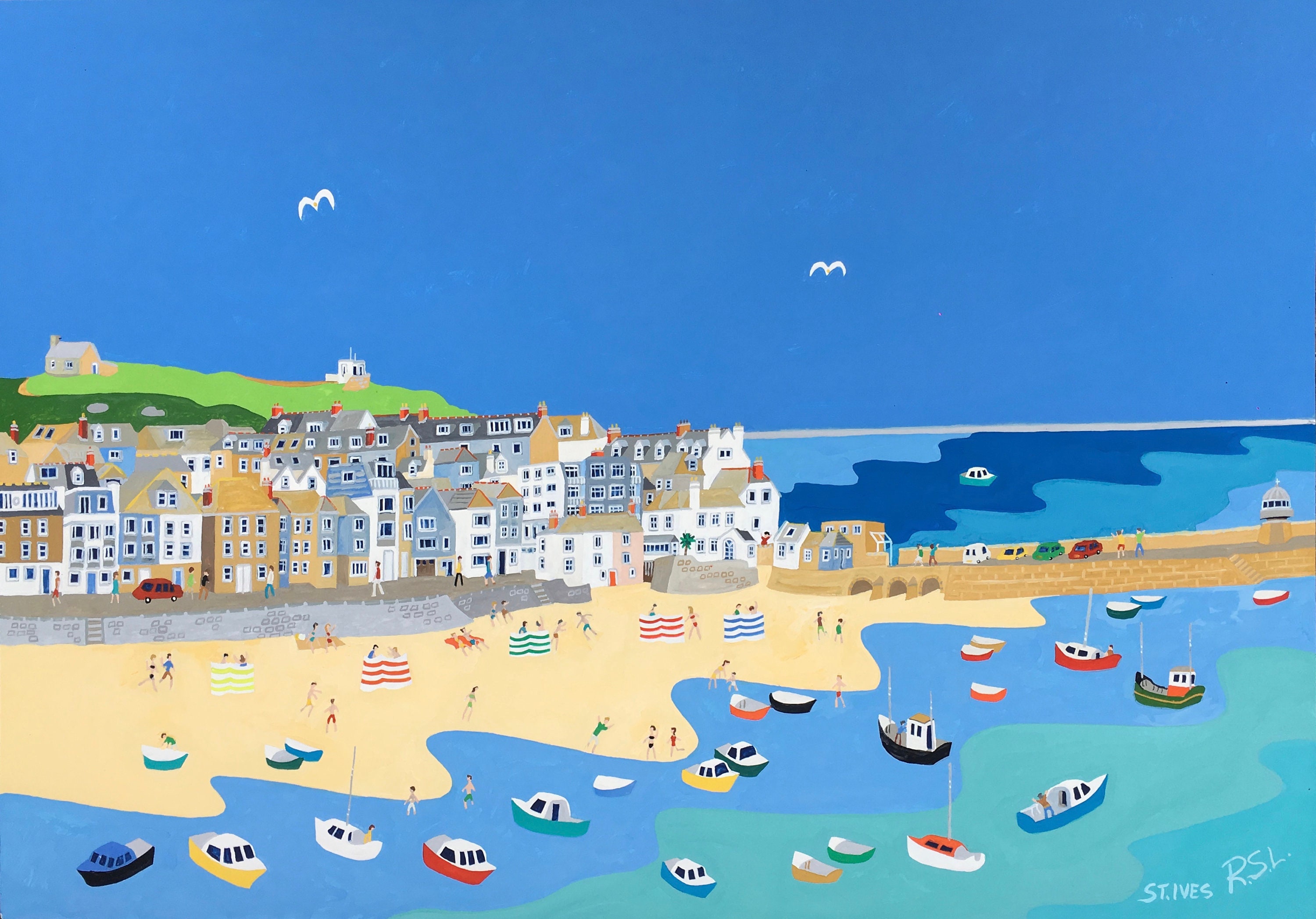 Cornish Print, St Ives, Cornwall, Richard Lodeu, Framed Art Print ...