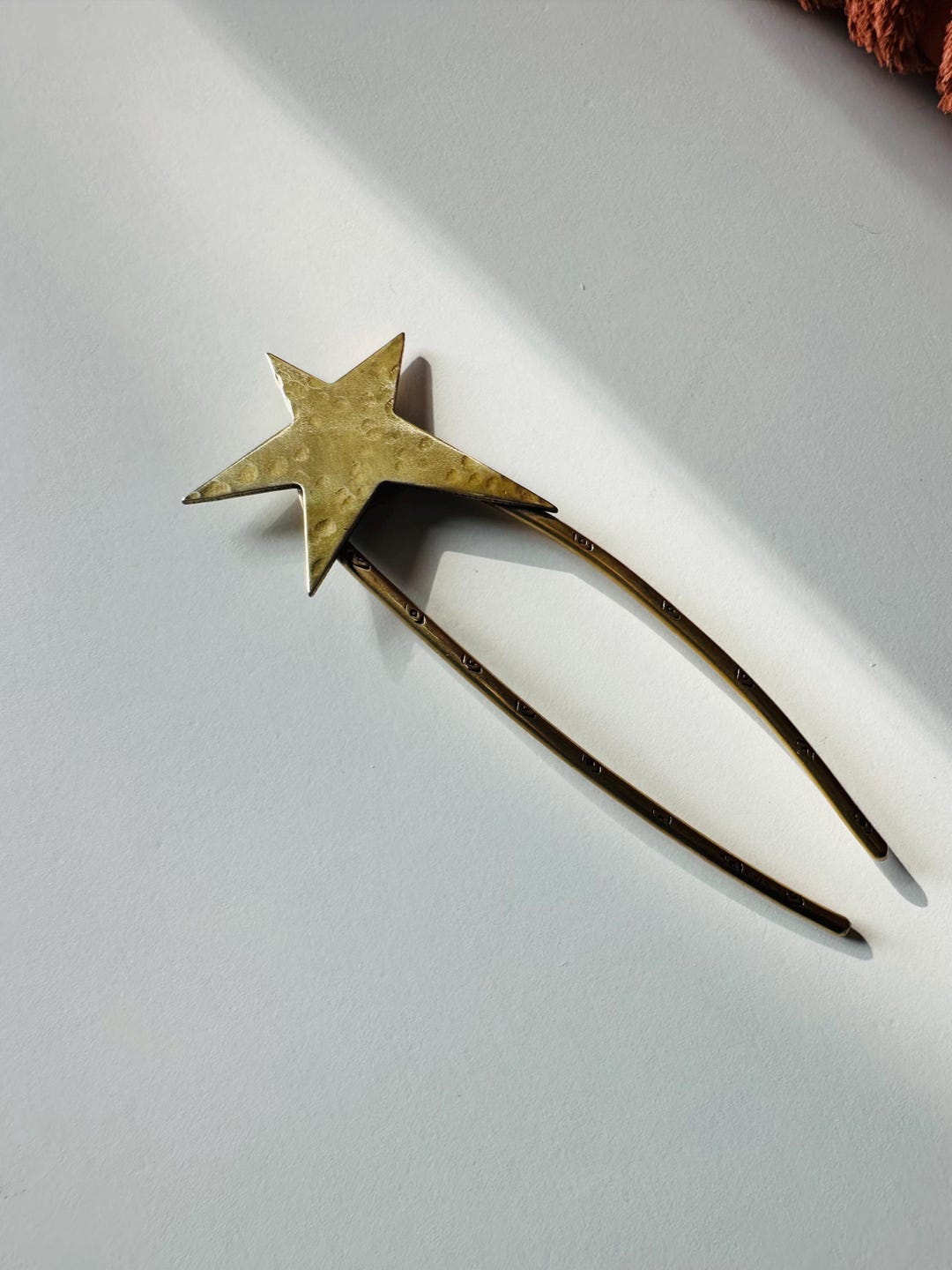Brass Shooting Star Hair Fork | Celestial Hair Stick | Hand-forged in ...