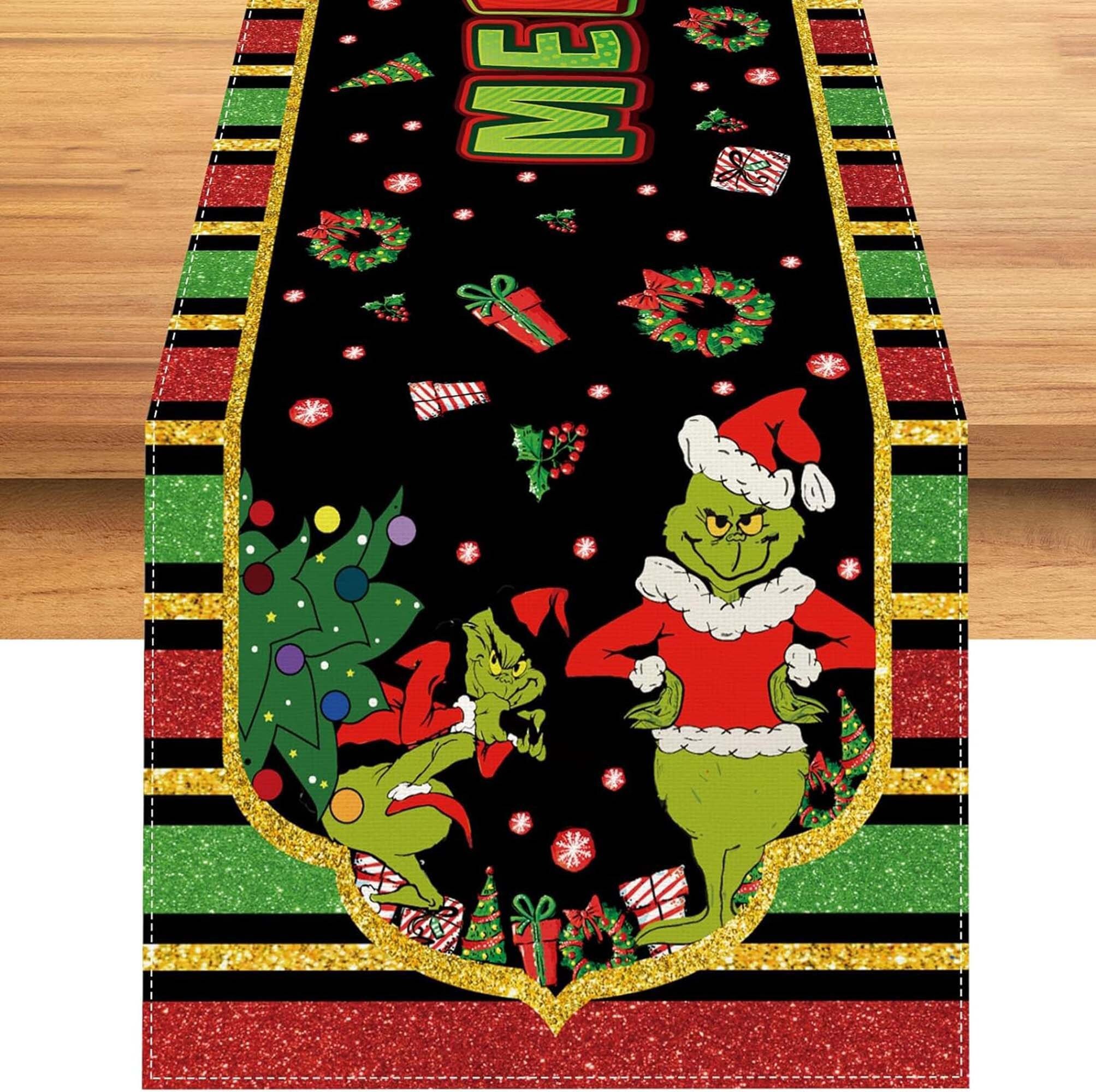Grinch Christmas Table Runner Christmas Grinch Decor Table - Etsy