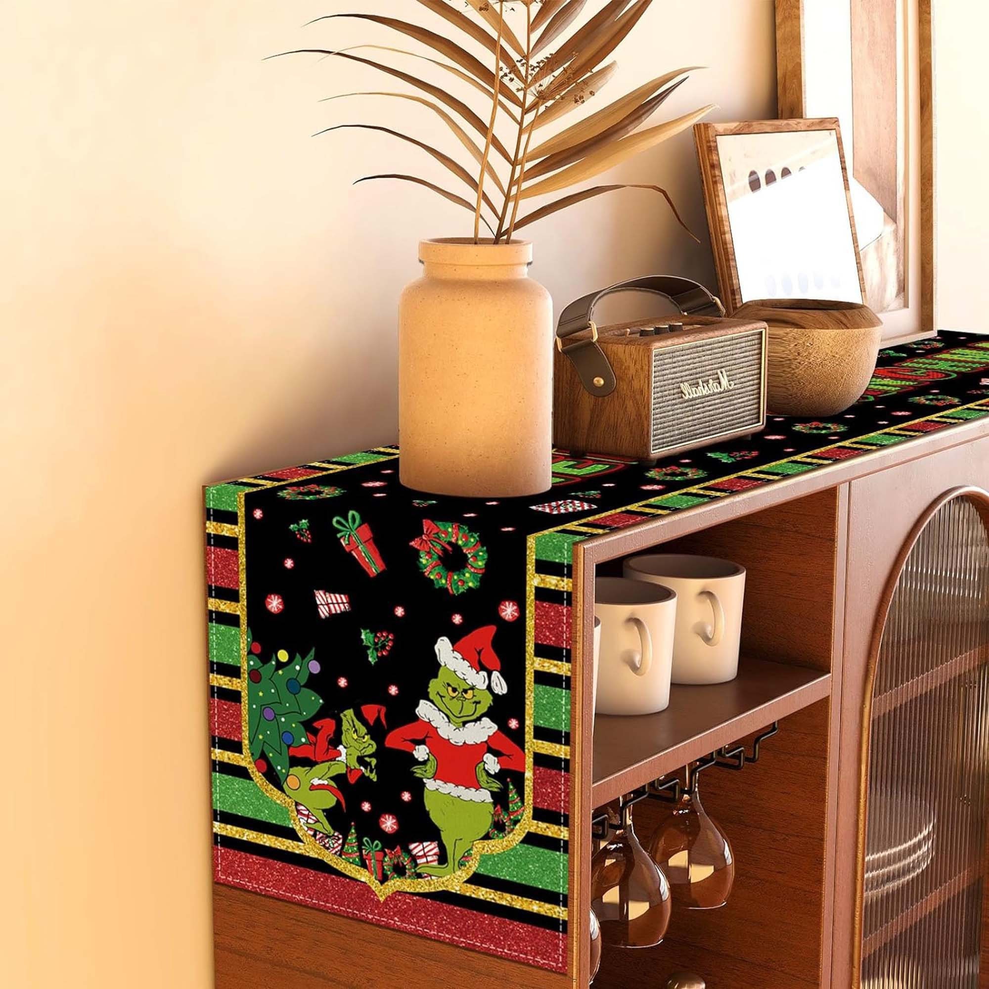 Grinch Christmas Table Runner Christmas Grinch Decor Table - Etsy