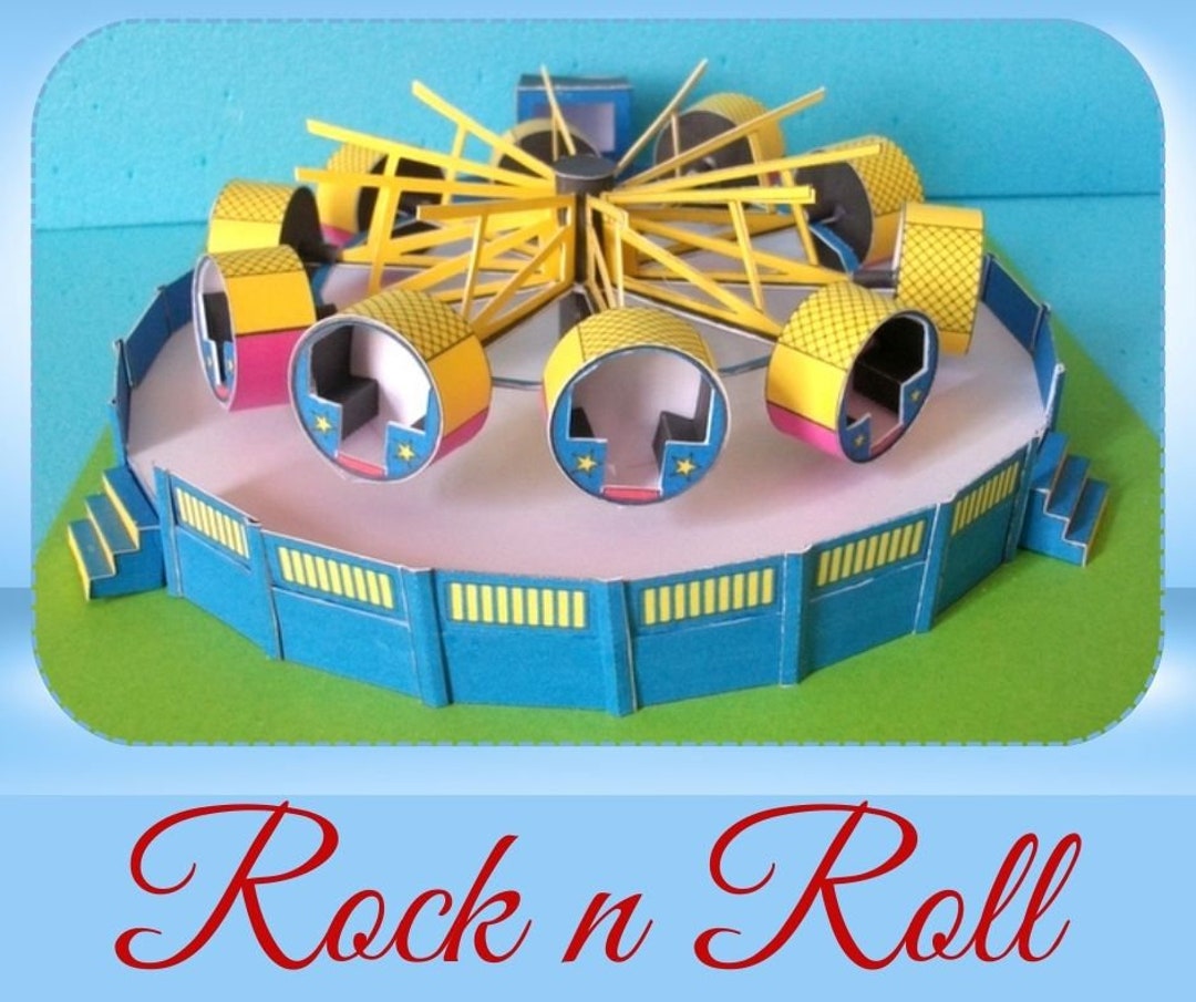 OO Scale Rock N Roll Funfair Card Model Kit Digital Download Fairground ...