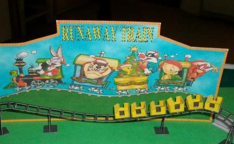 OO Scale Mini Roller Coaster Funfair Ride Card Model Kit Digital ...