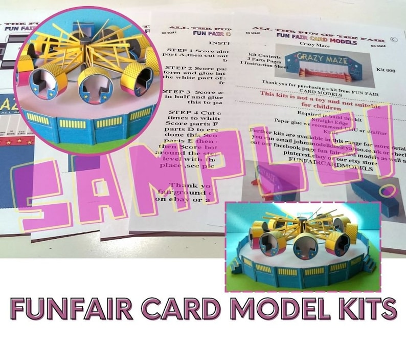 OO Scale Rock N Roll Funfair Card Model Kit Digital Download Fairground ...
