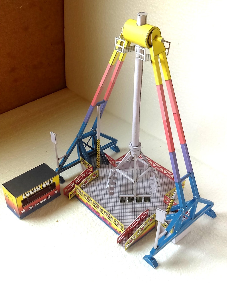 OO Scale Freakout Ride Funfair Card Model Kit PDF Digital Download - Etsy