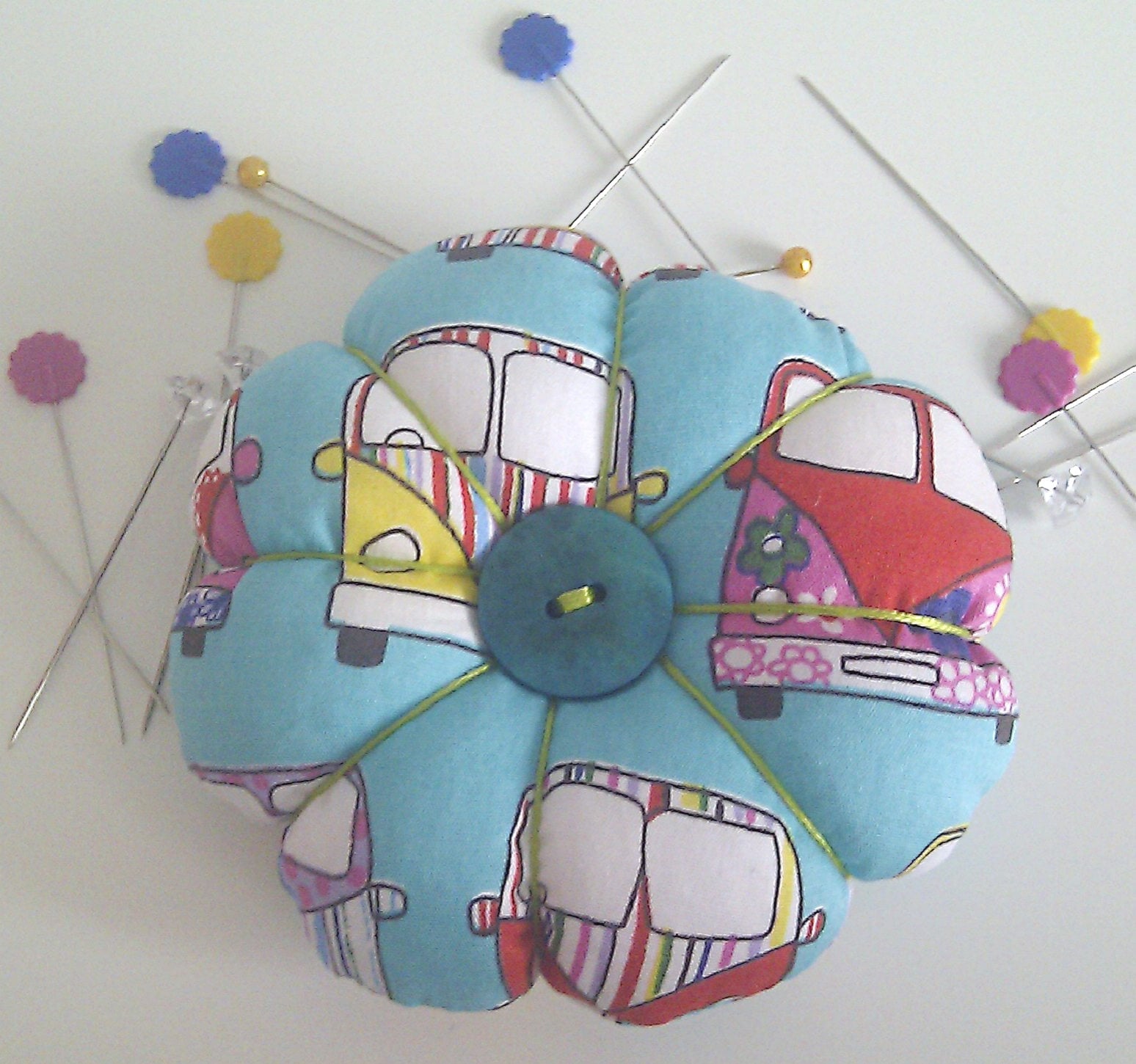 Round Pin Cushion Campervan Pin Cushions Polka Dot Pin - Etsy UK