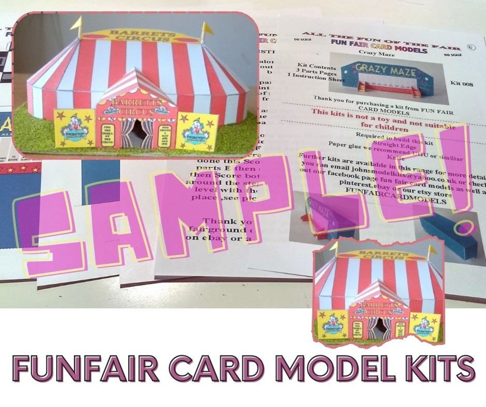 OO Scale Circus Tent Card Model Kit PDF Digital Download - Etsy