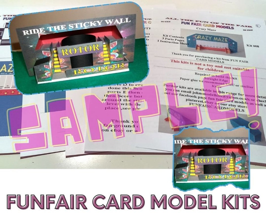 OO Scale Rotor Ride Funfair Card Model Kit PDF Digital Download - Etsy