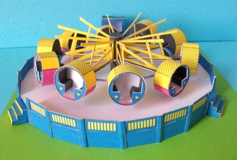OO Scale Rock N Roll Funfair Card Model Kit Digital Download Fairground ...
