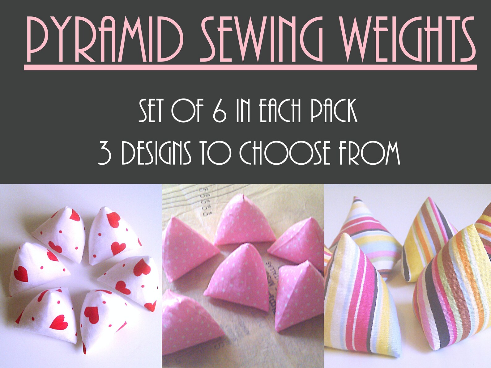 Set of 6 Novelty Sewing Weights Pyramid Weights Sewing - Etsy