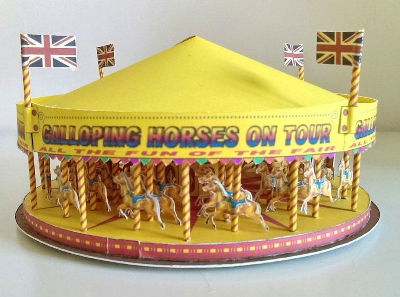 OO Scale Funfair Carousel Ride Card Model Kit PDF Digital Download - Etsy