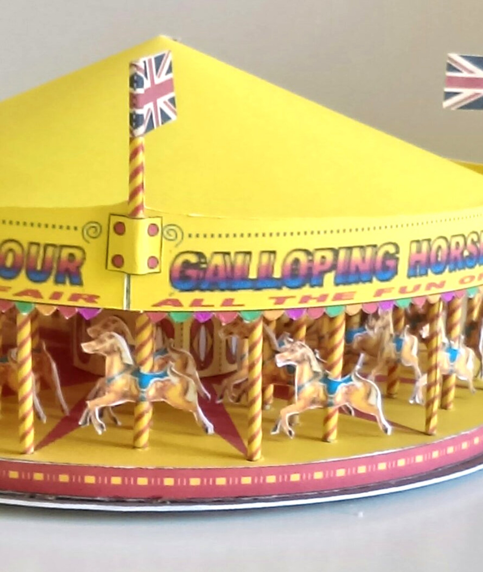 OO Scale Funfair Carousel Ride Card Model Kit PDF Digital Download - Etsy