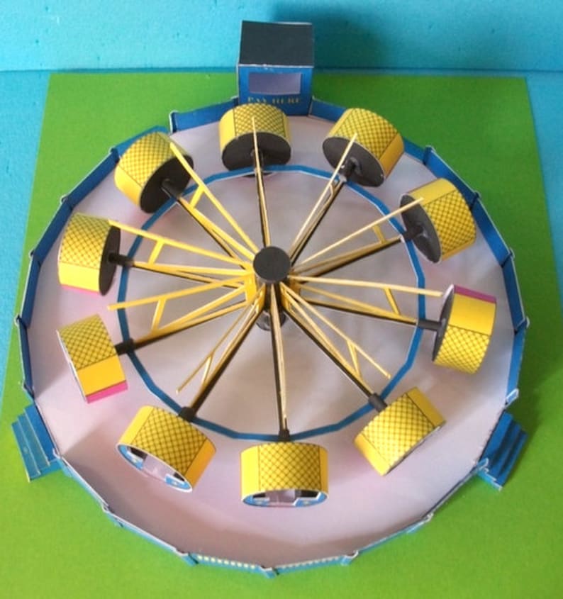 OO Scale Rock N Roll Funfair Card Model Kit Digital Download Fairground ...