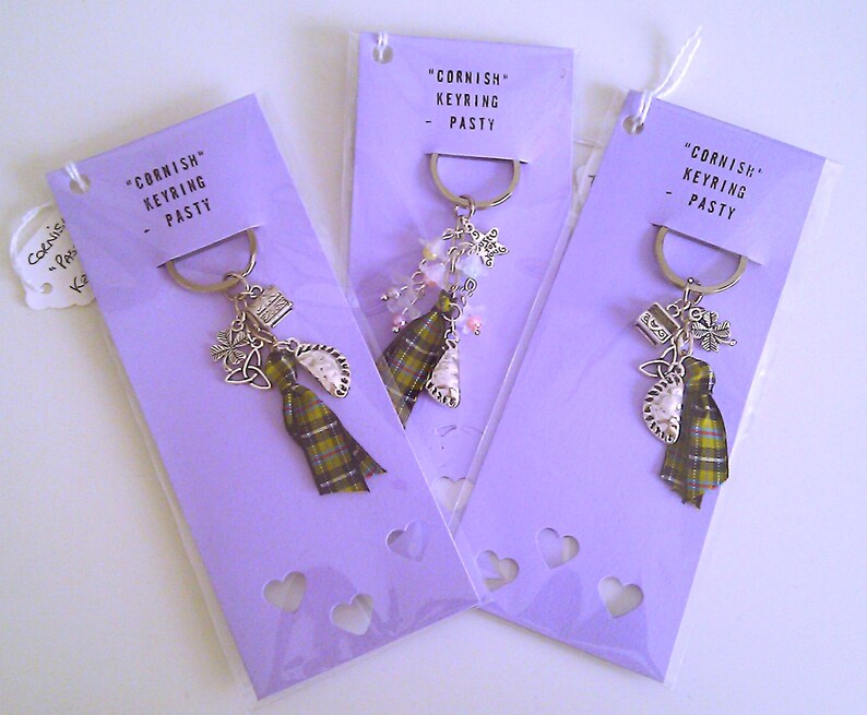 Cornish Pasty Keyring: Celtic Knot, Tartan Ribbon, Treasure Charms - Etsy