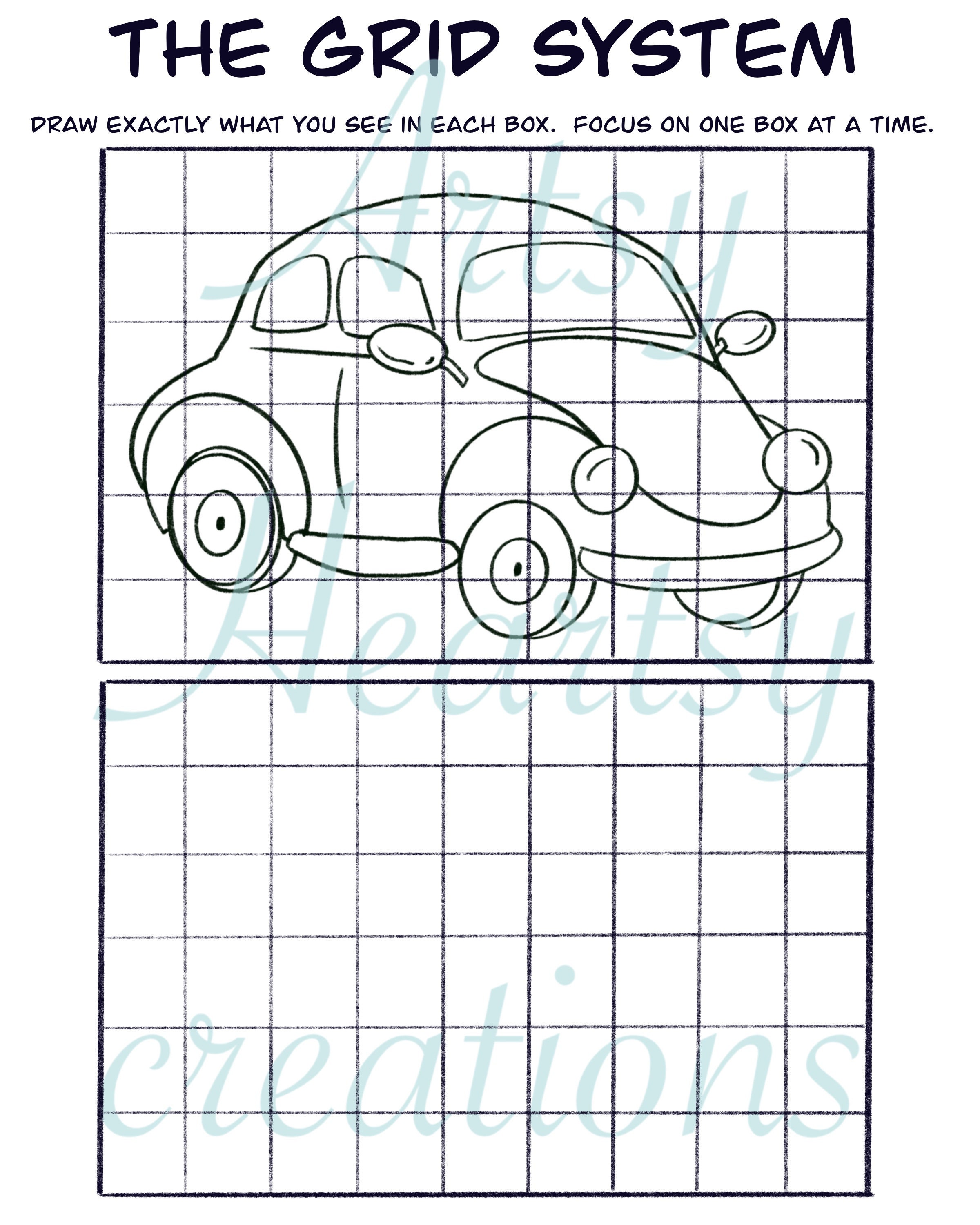 How to Draw for Younger Artists Using the Grid System - Etsy