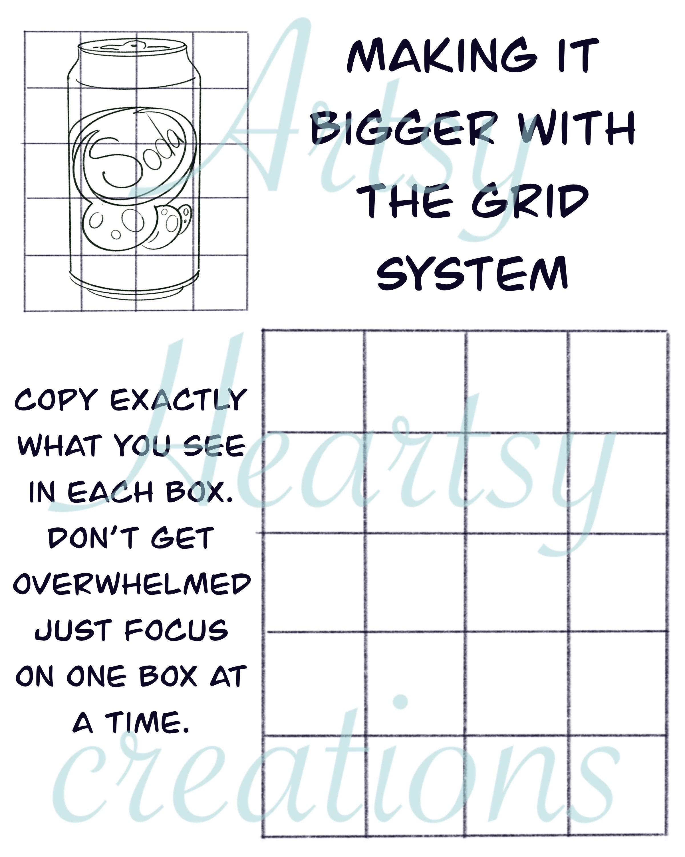 How to Draw for Younger Artists Using the Grid System - Etsy