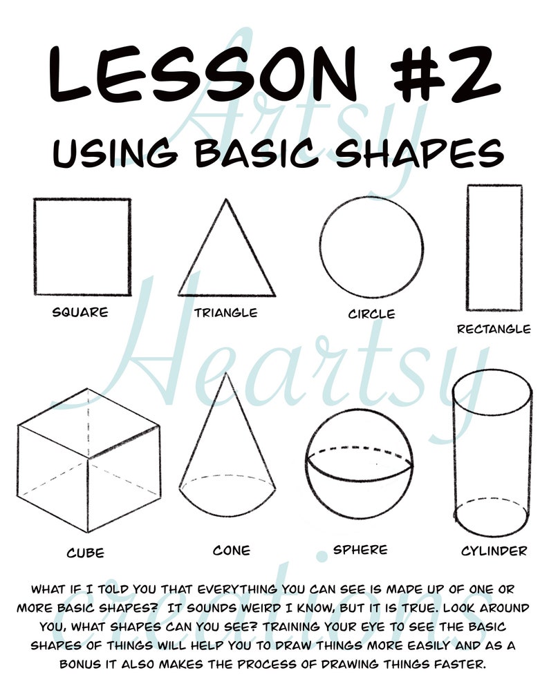 Art Lesson How to Draw Workbook Lesson 2 - Etsy Canada