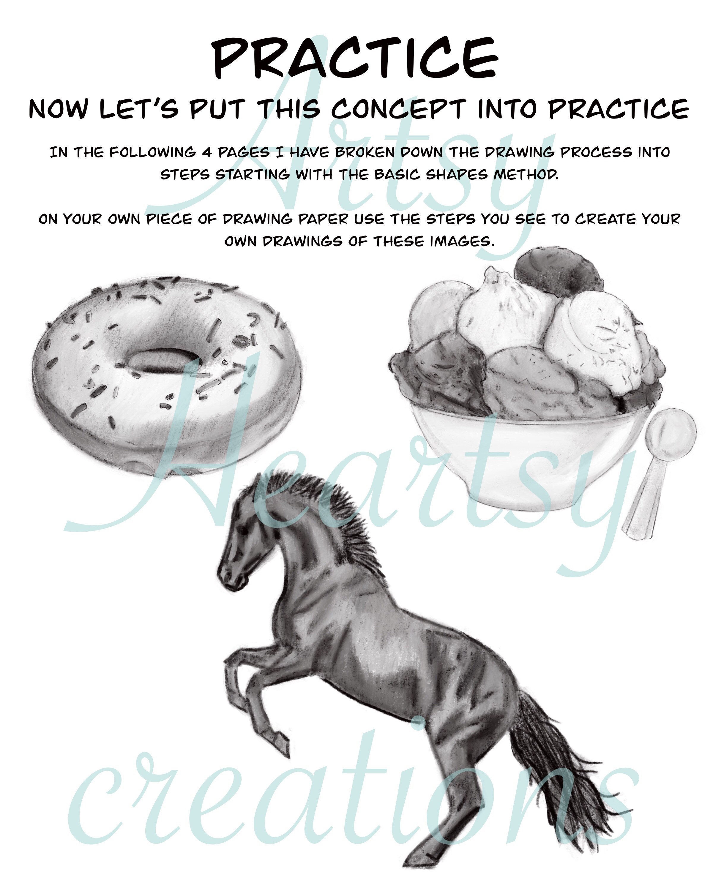 Art Lesson How to Draw Workbook Lesson 2 - Etsy