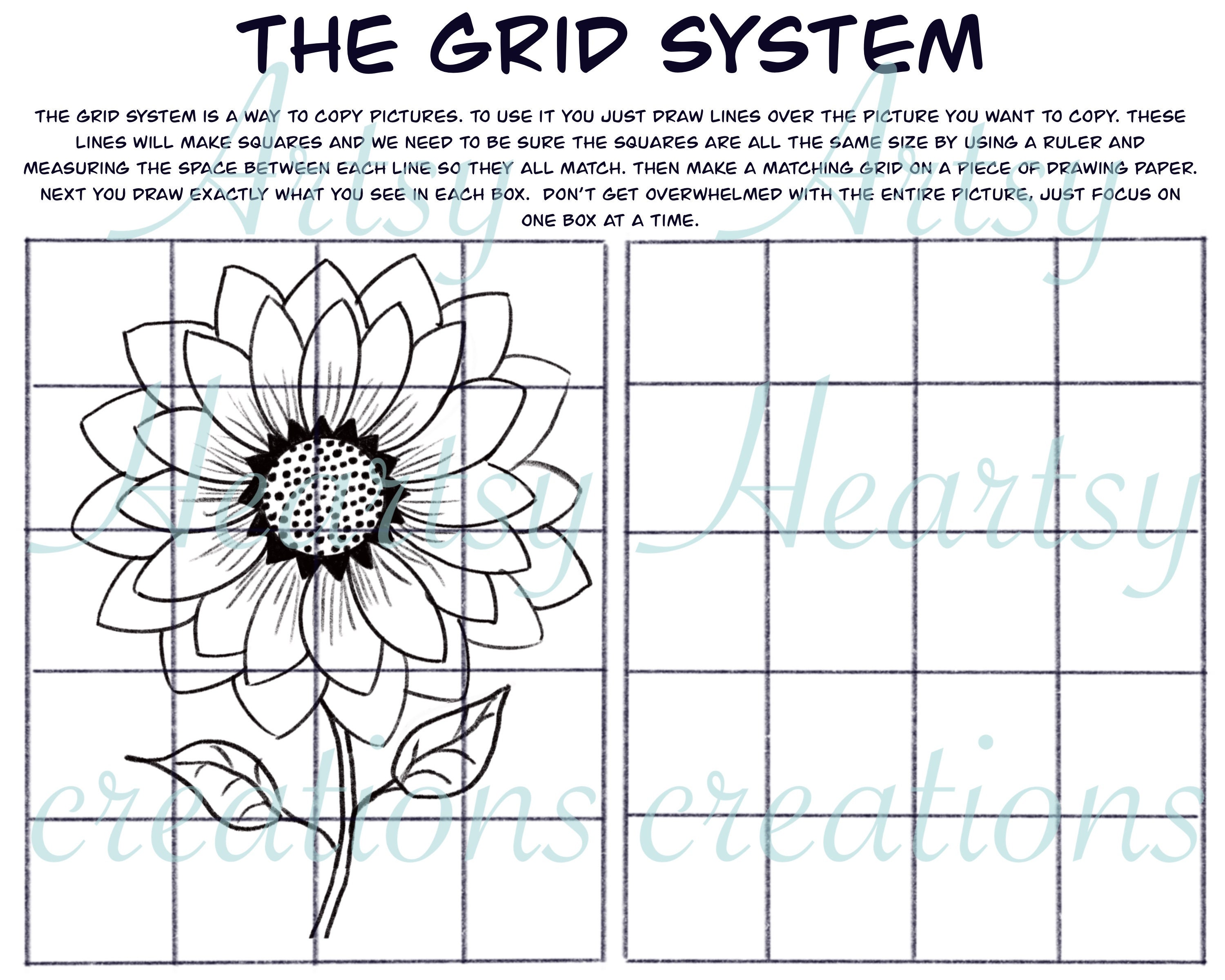 How to Draw for Younger Artists Using the Grid System - Etsy