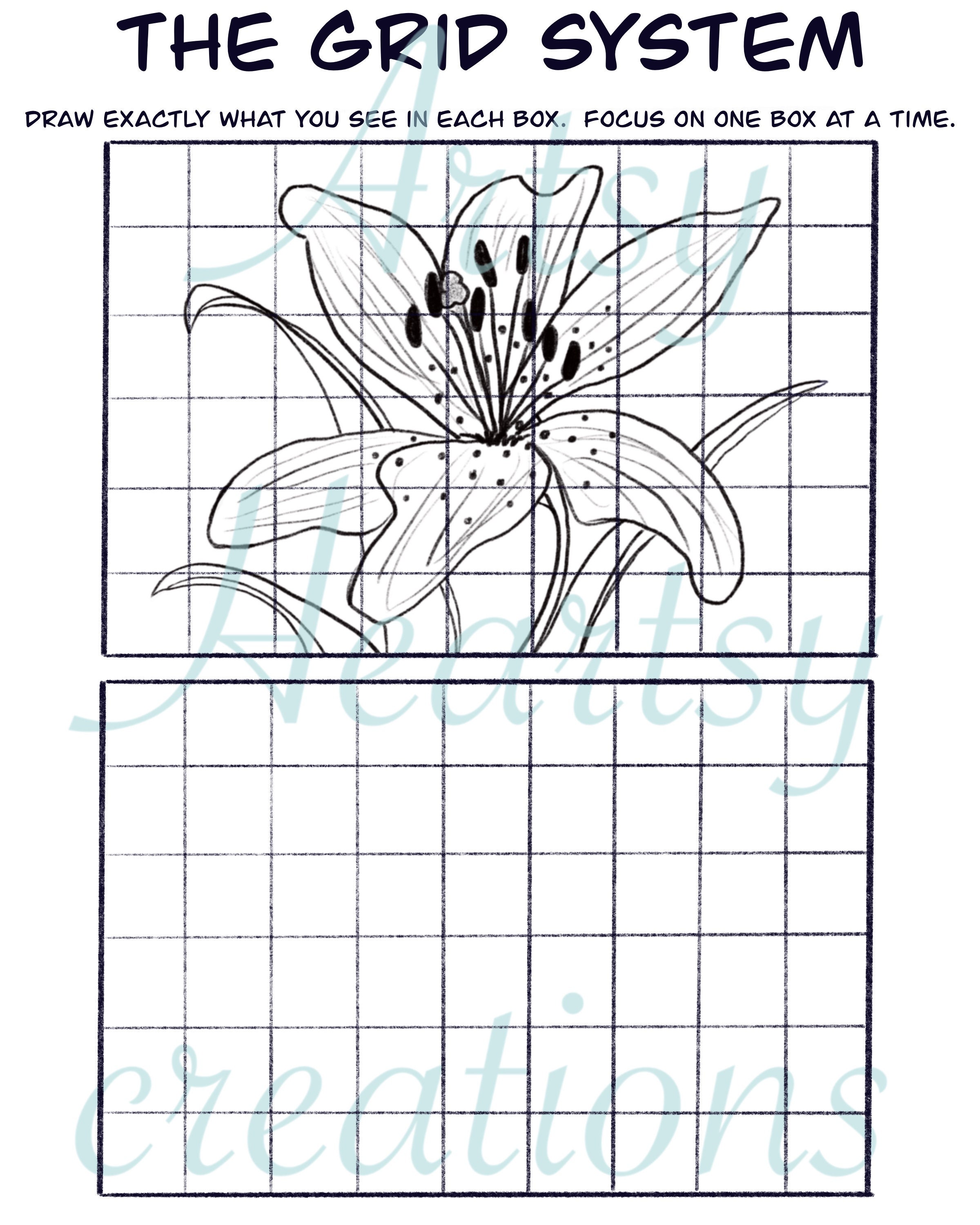 How to Draw for Younger Artists Using the Grid System - Etsy