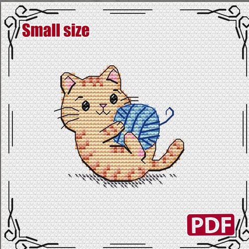 Silhouette Cat Cross Stitch Pattern Easy Modern Simple Animals - Etsy