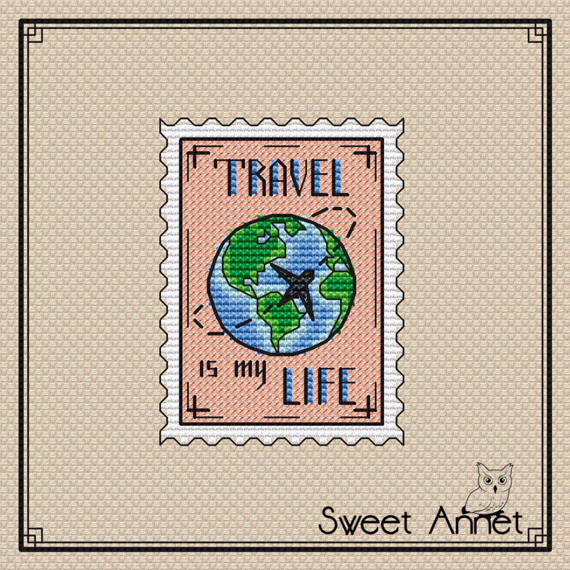 Cross Stitch Pattern Modern Travel Cross Stitch Cross Stitch | Etsy