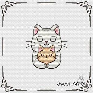Sweetheart Kitten, Cross Stitch Pattern, Cross Stitch Cats, Animals ...