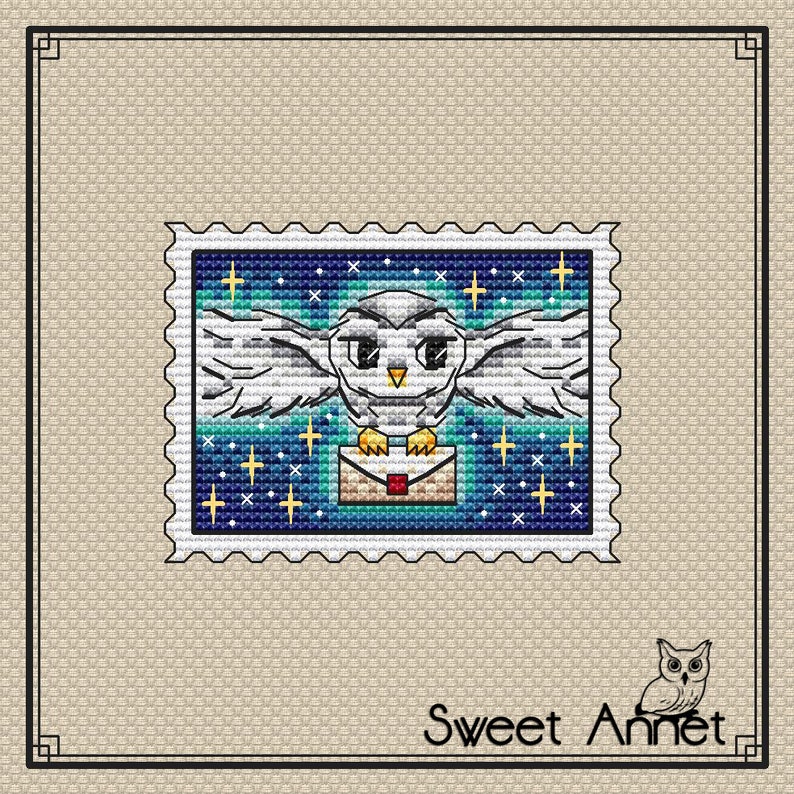 Small Cross Stitch Pattern: Owl Magic School Fantasy - Etsy