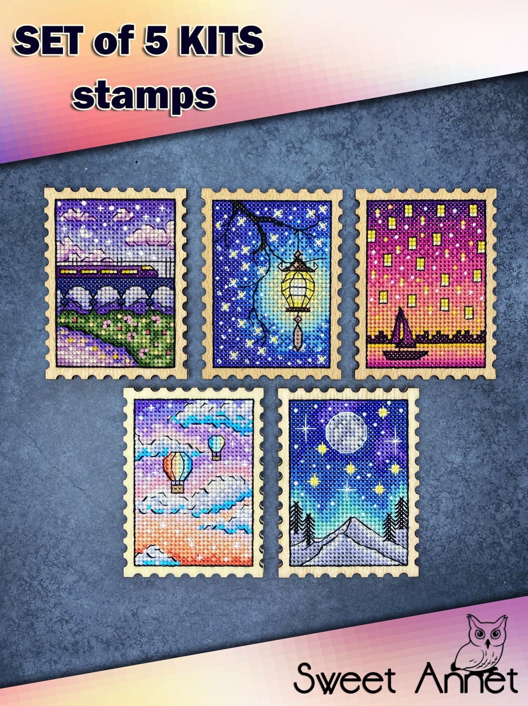 Cross Stitch KIT: Small, Mini, Counted, Stamp, Travel, Cards, Blank ...