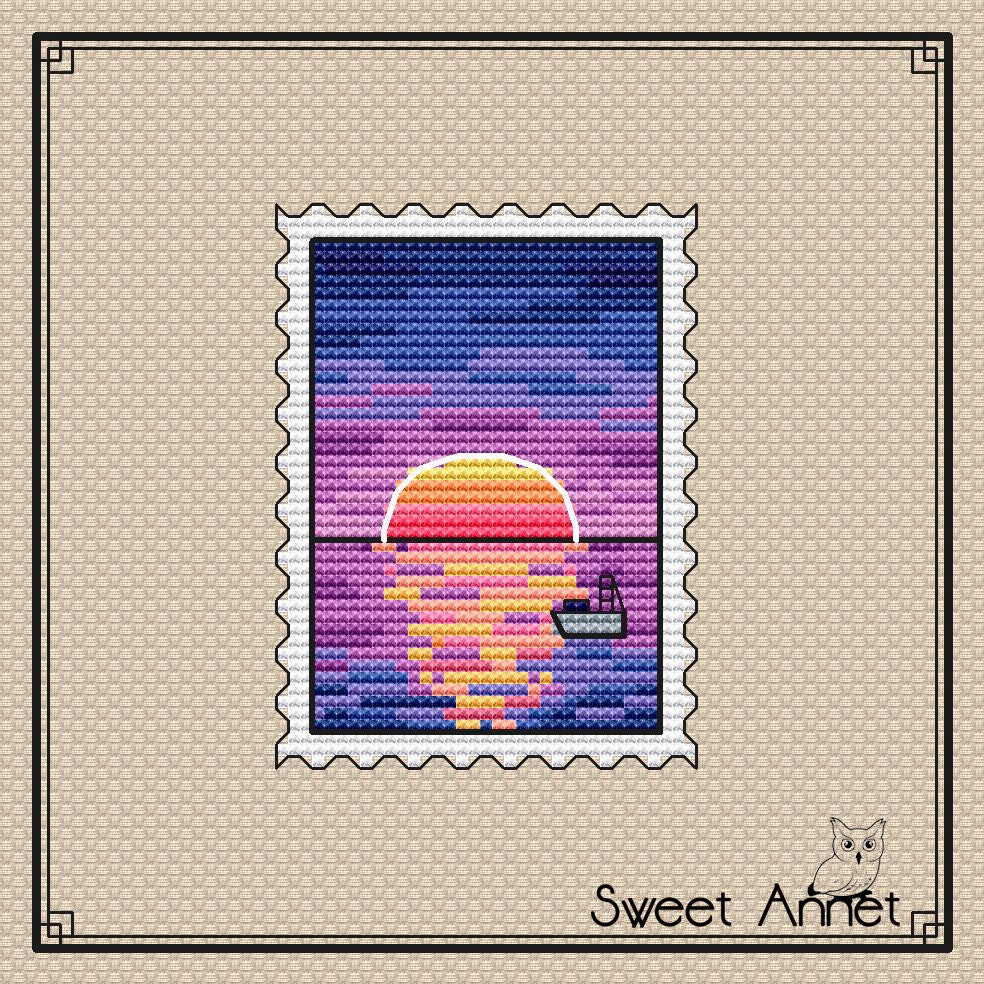 Sunset Cross Stitch Cross Stitch Pattern Modern Cross - Etsy