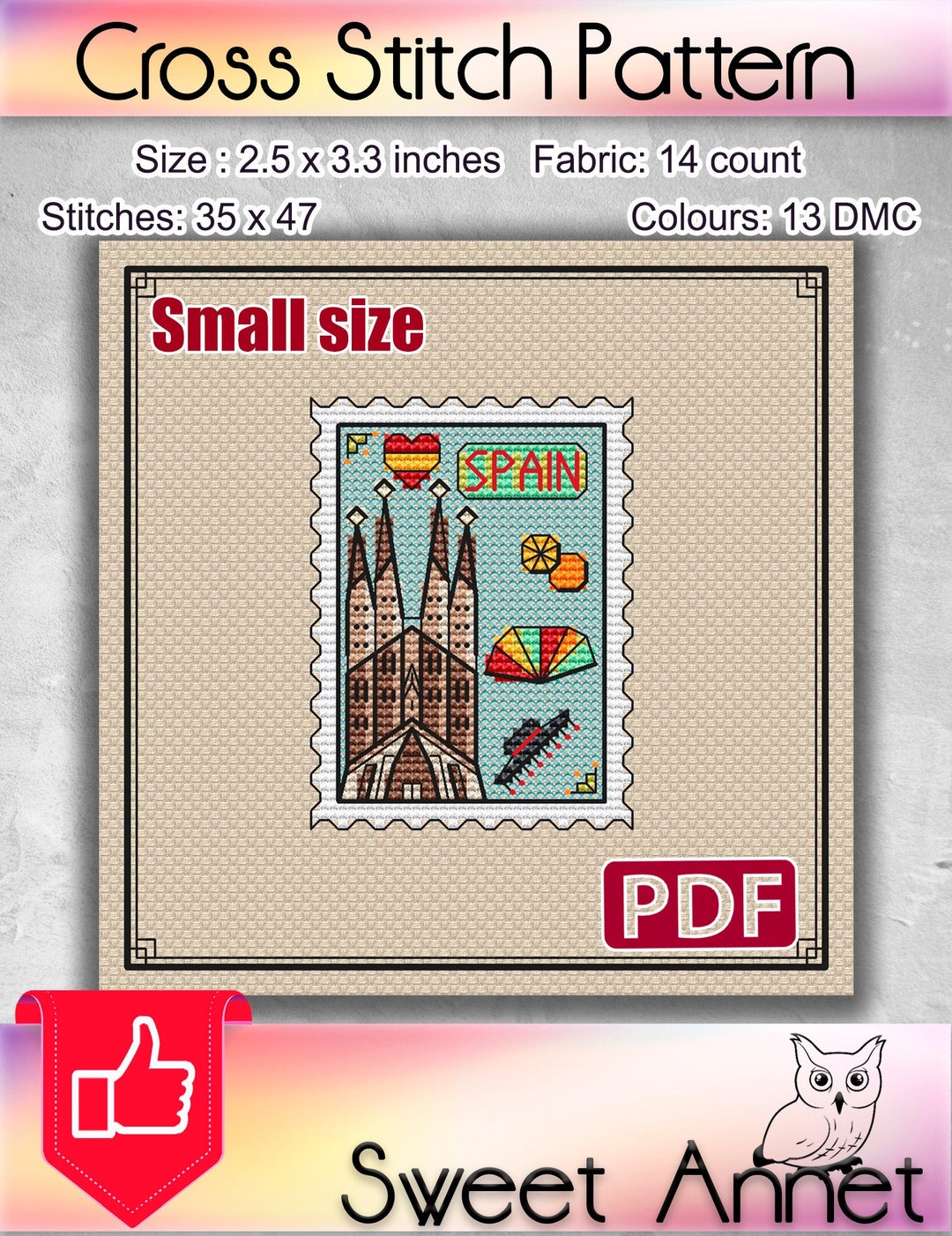 Spain Cross Stitch, Cross Stitch Pattern, Stamp Cross Stitch, Cross ...