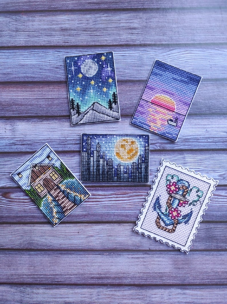 Сross Stitch Pattern: All Stamps PDF Small Funny Modern - Etsy