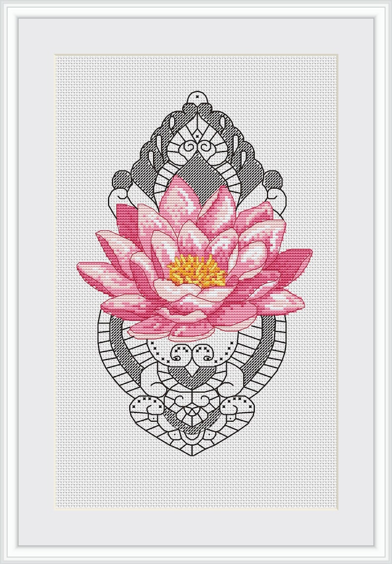 Lotus Cross Stitch Pattern Cross Stitch Pattern Flowers - Etsy