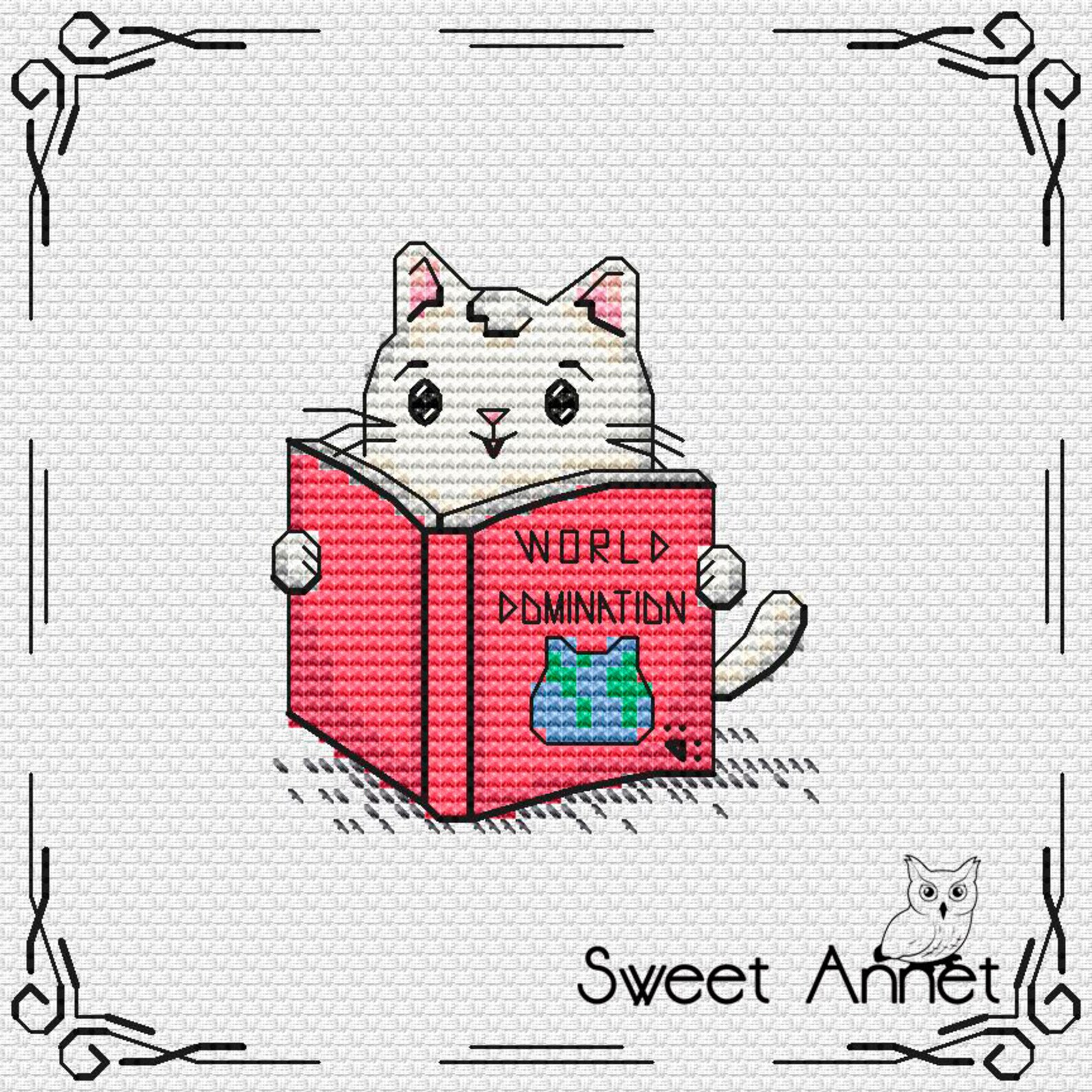 World Domination Easy Cross Stitch Pattern Modern Cross - Etsy