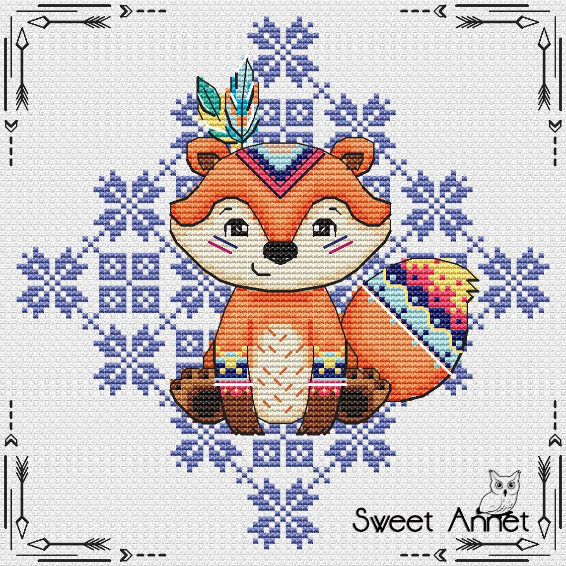 Cross Stitch Fox Cross Stitch Animals Fox Cross Stitch - Etsy