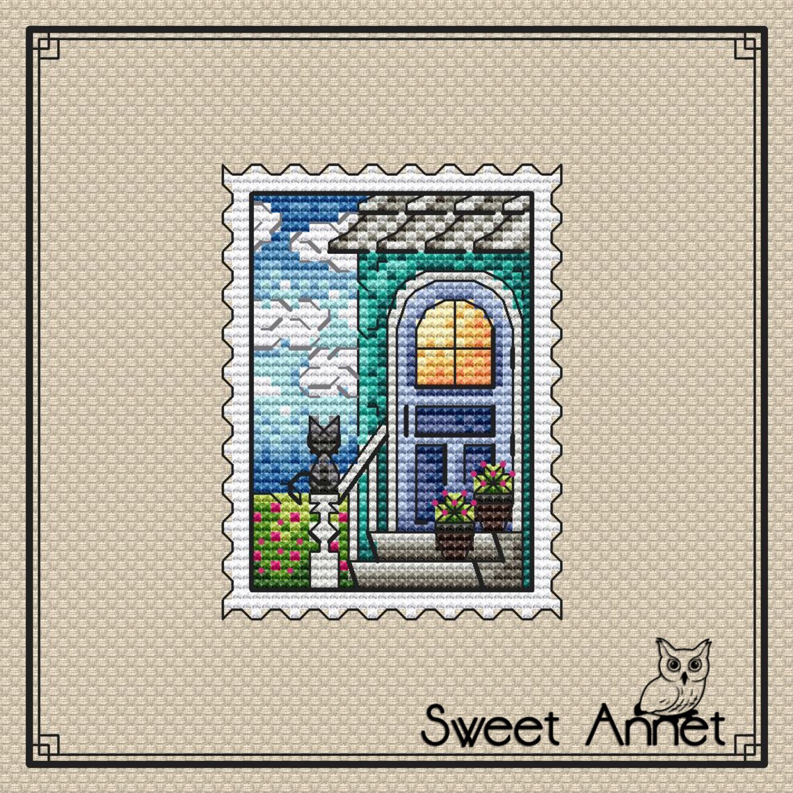 Small Cross Stitch Pattern: Stamp Cat Summer Animals - Etsy