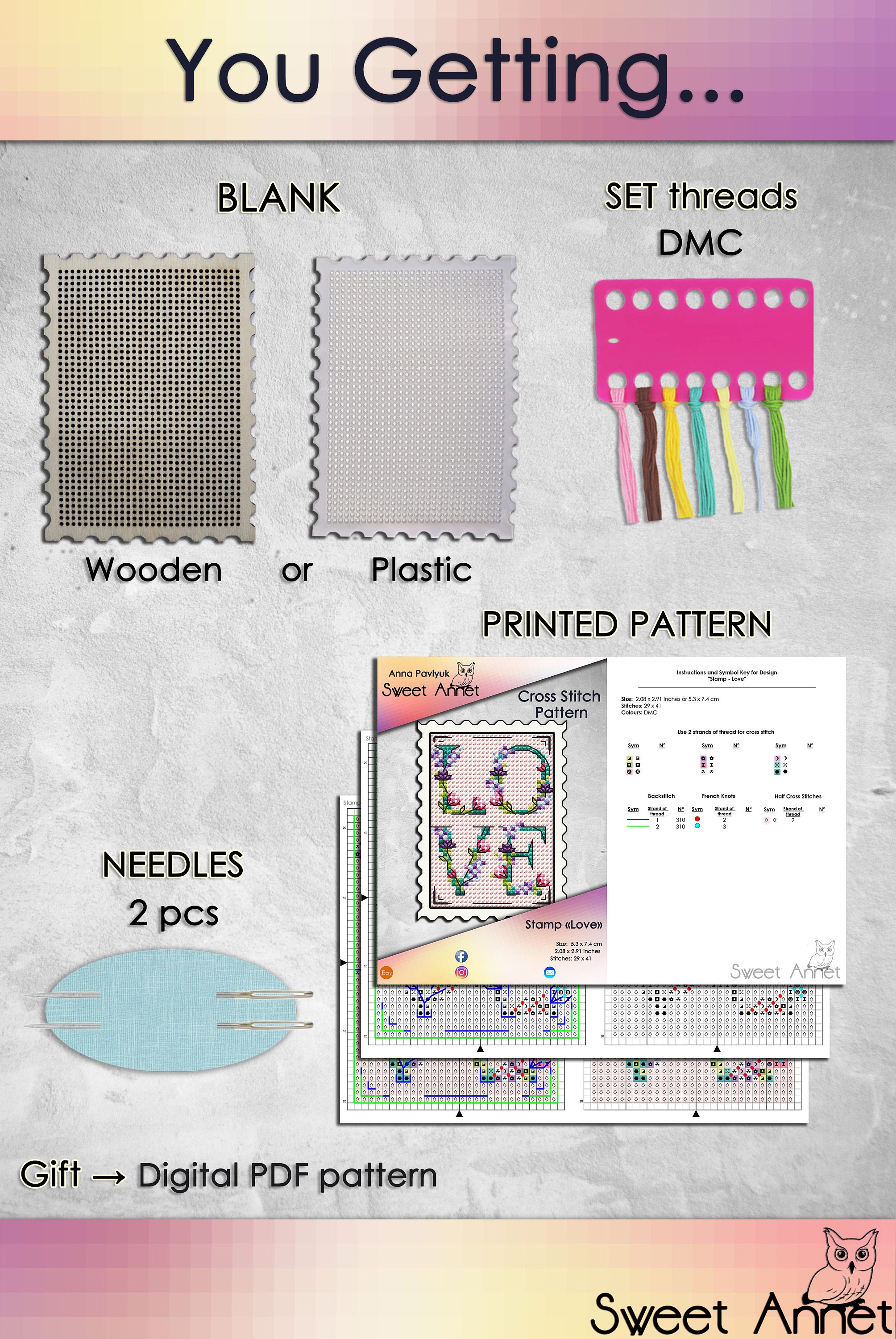 Cross Stitch KIT: Counted Beginner Stamp Diy Blank Small | Etsy