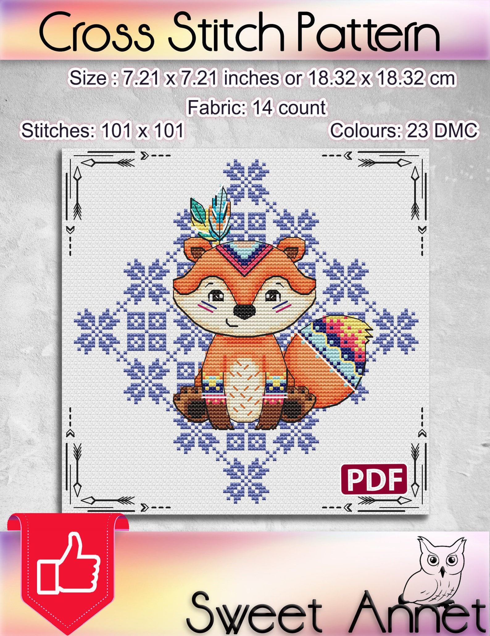 Cross Stitch Fox Cross Stitch Animals Fox Cross Stitch - Etsy