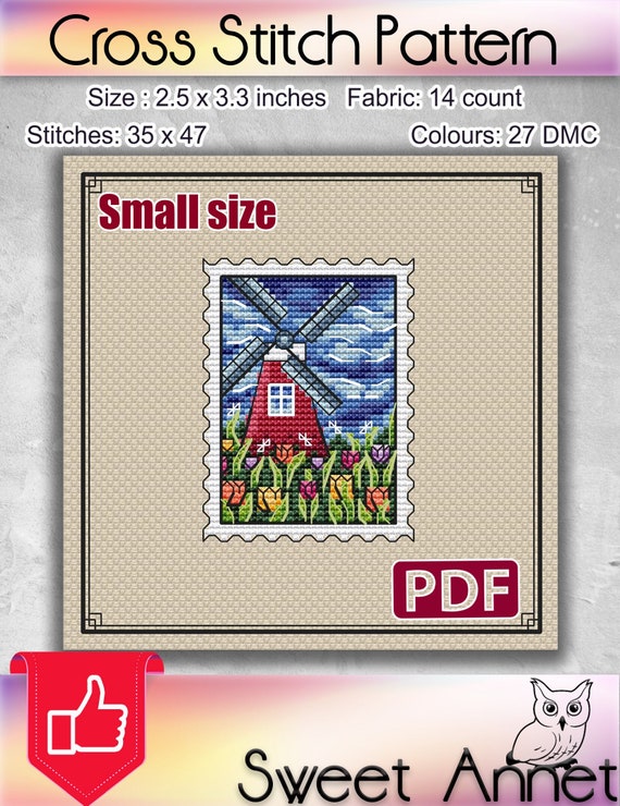 Small Cross Stitch Pattern: Flowers Spring Tulips Stamp - Etsy
