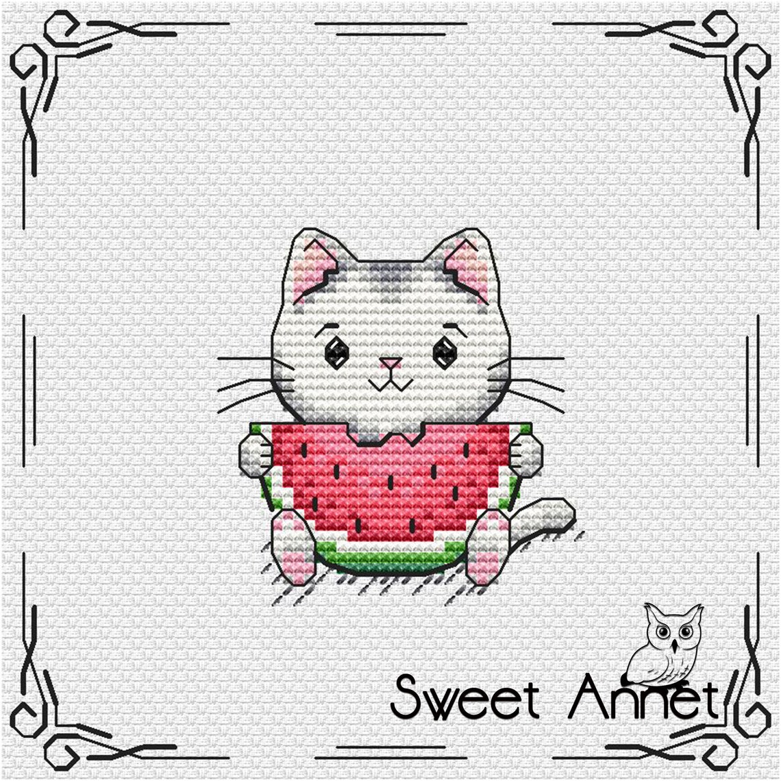 Cat Cross Stitch Small Cross Stitch Pattern Cute Cat Cross - Etsy