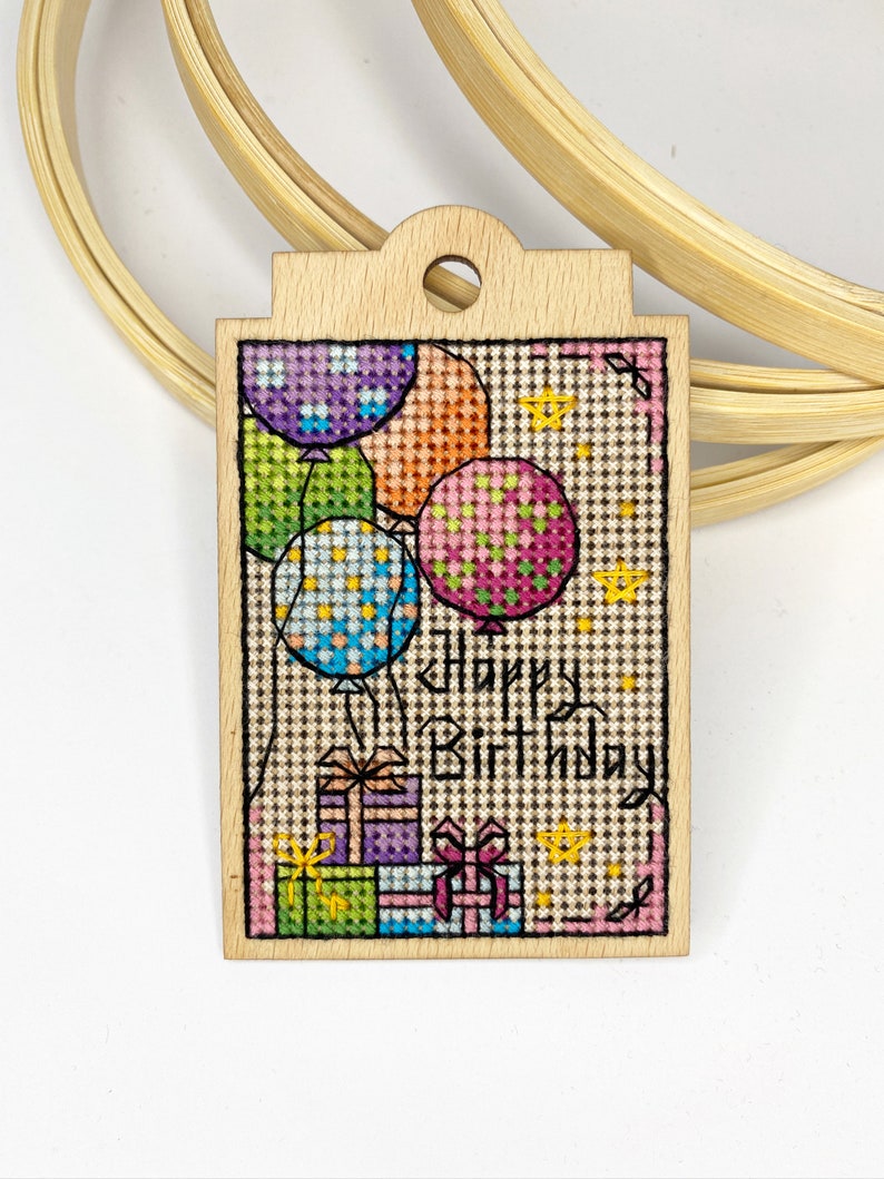 Cross Stitch KIT: Happy Birthday Gift Present Small Stamp - Etsy